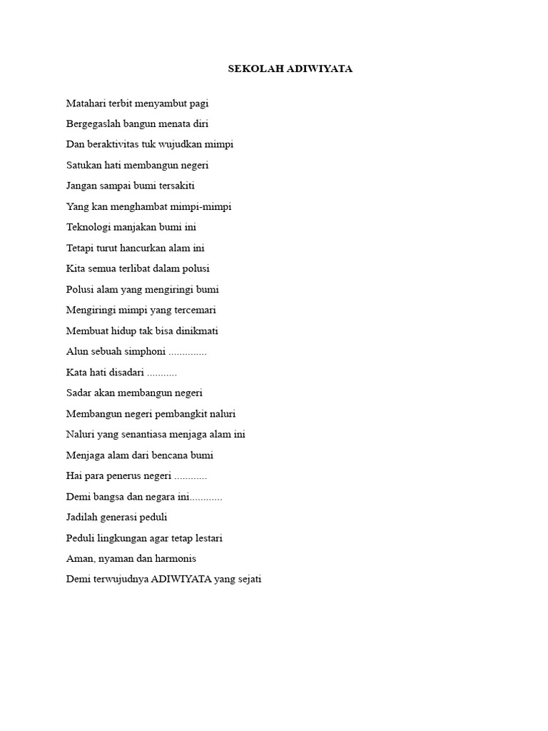 Puisi Adiwiyata Pdf