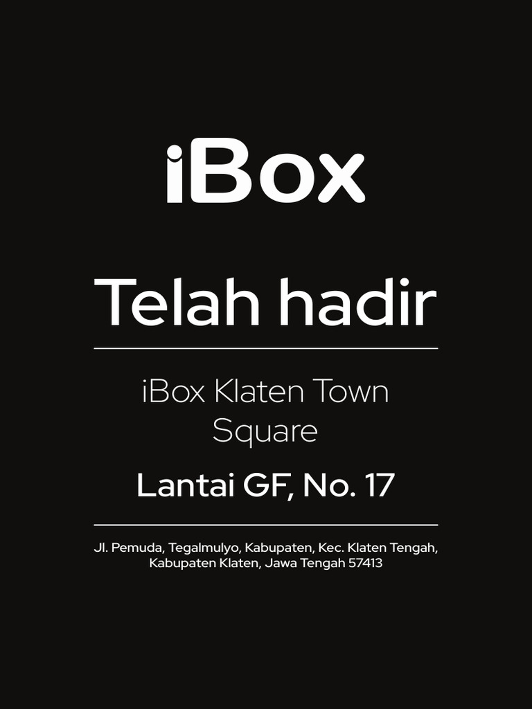 EASELA1 - Coming Soon Ibox Klaten Town Square | PDF