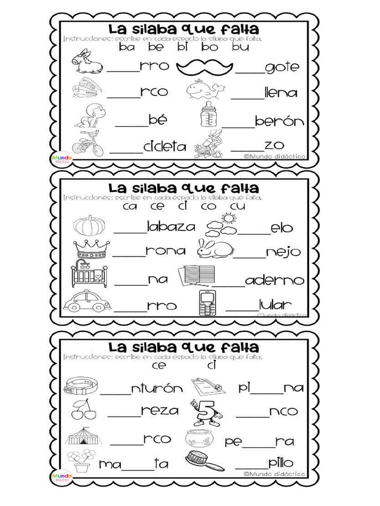 Completar Con Sílaba | PDF