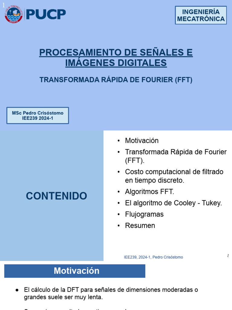 IEE239 - 2024-1 - Clase05d - Transformada Rápida de Fourier (FFT) | PDF | Transformada rápida de ...