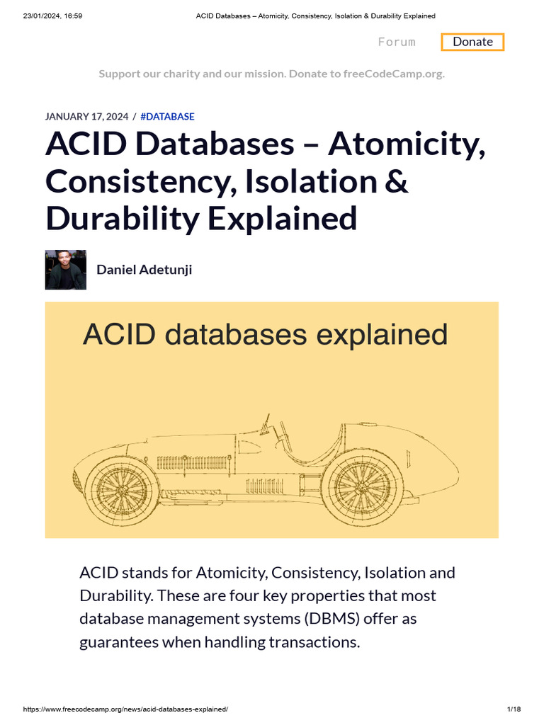 ACID Databases - Atomicity, Consistency, Isolation & Durability Explained | PDF | Acid ...