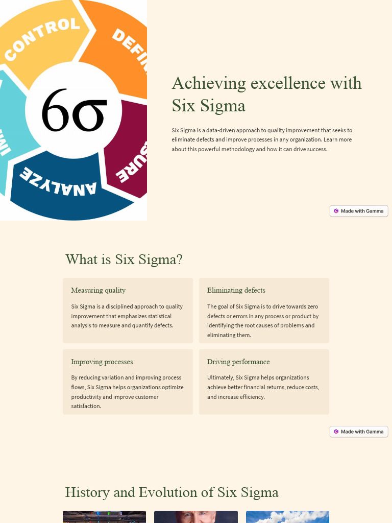 Achieving Excellence With Six Sigma | PDF | Six Sigma | Business