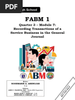 Fabm 1: Quarter 3 - Module 7: Recording Transactions of A Service Business in The General ...