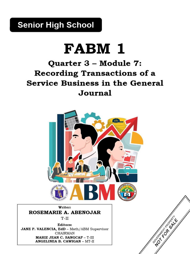 ABM Fundamentals of ABM 1 Module 7 Accounting Cycle of A Service Business 1 | PDF | Debits And ...