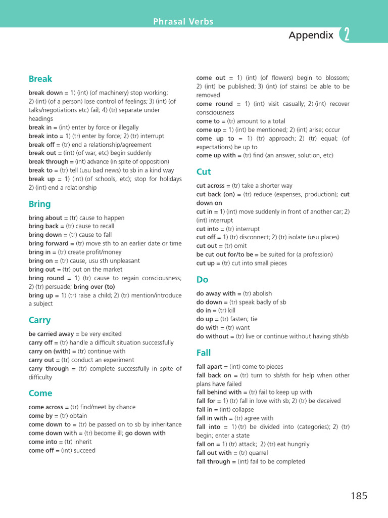 Phrasal Verbs B2 | PDF