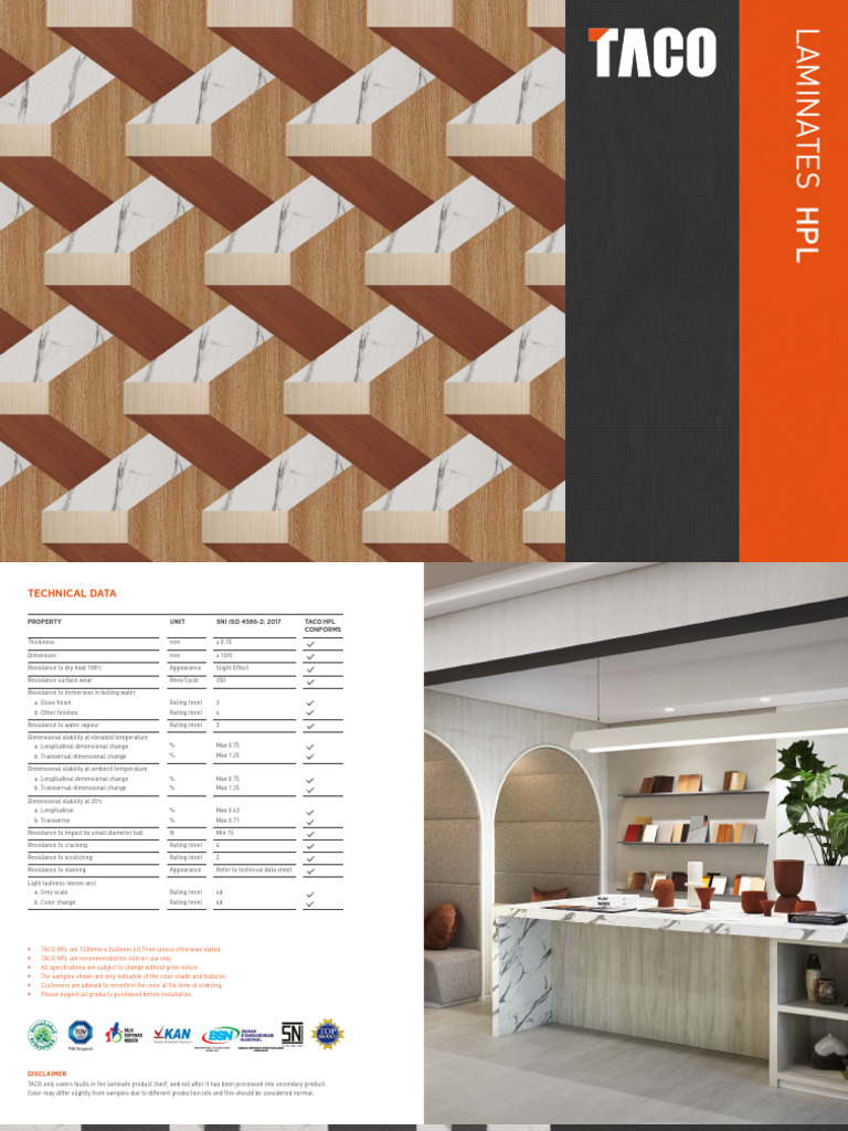 HPL Laminate Specifications | PDF | Countertop