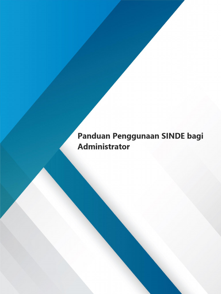 Panduan Penggunaan SINDE Bagi Administrator | PDF | Bisnis