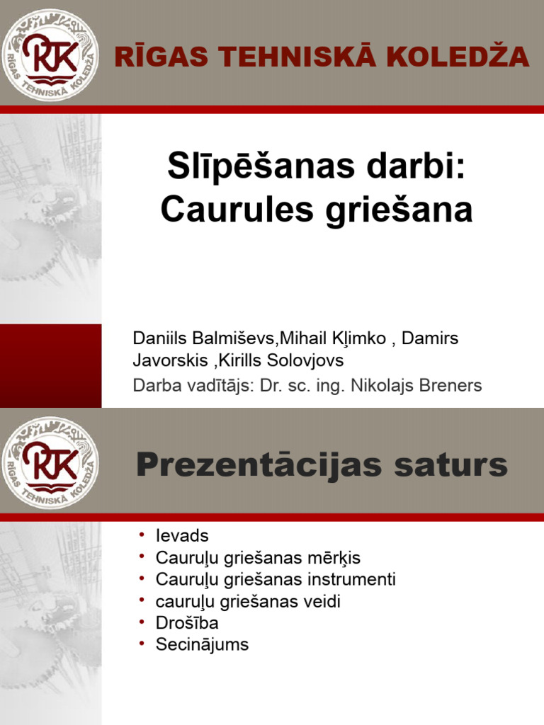 Prezentacija Caurules Griesana VT-1 | PDF