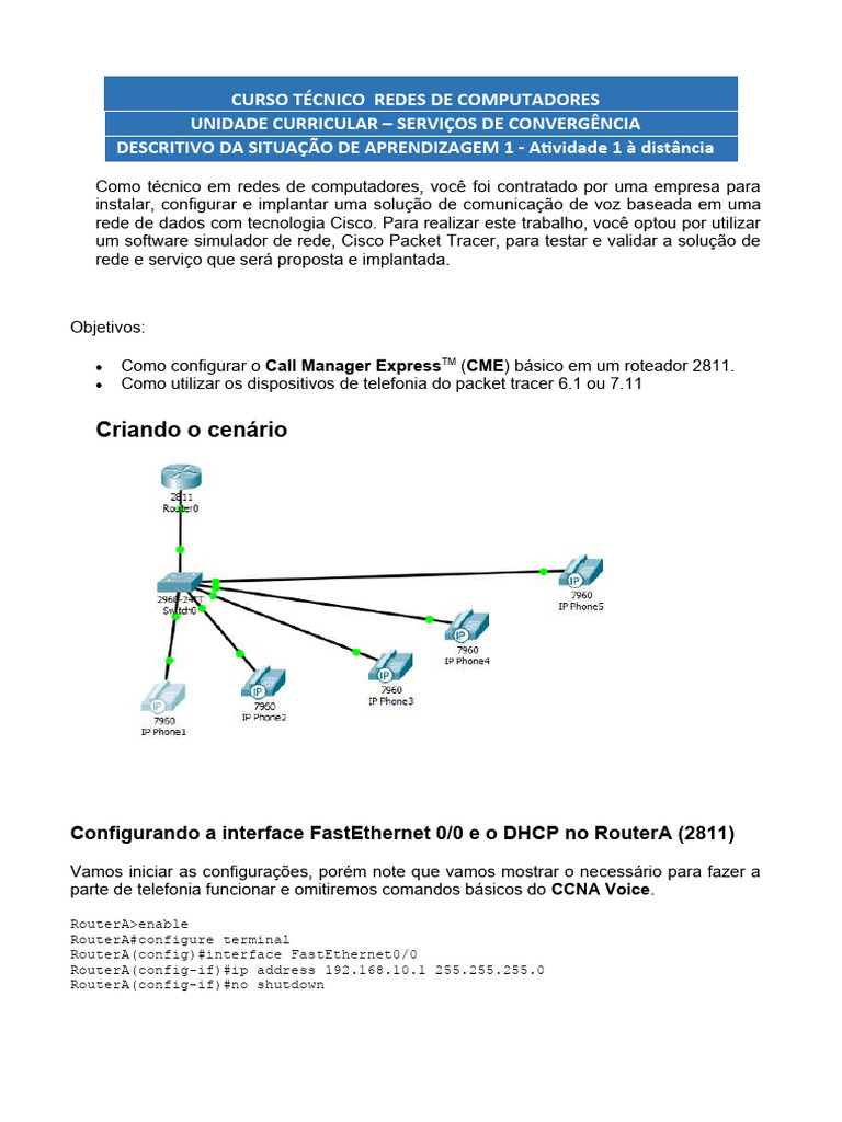 Configuração de VoIP com Cisco | PDF | Rede de computadores | Endereço ...