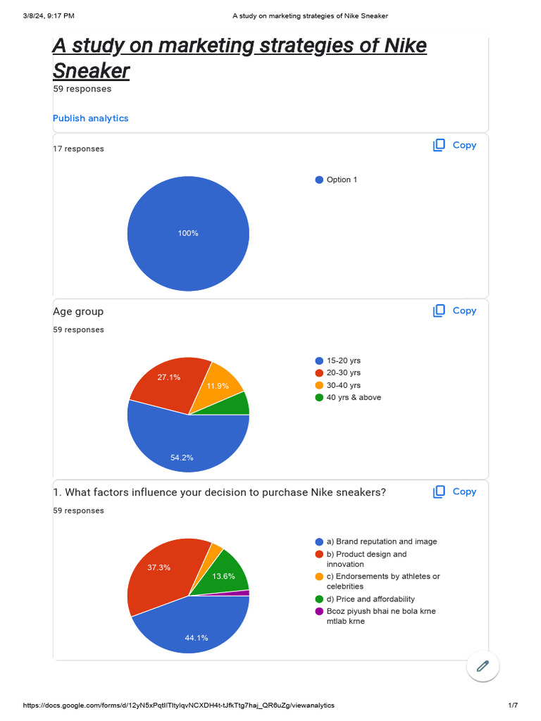 A Study On Marketing Strategies of Nike Sneaker | PDF | Nike | Sneakers