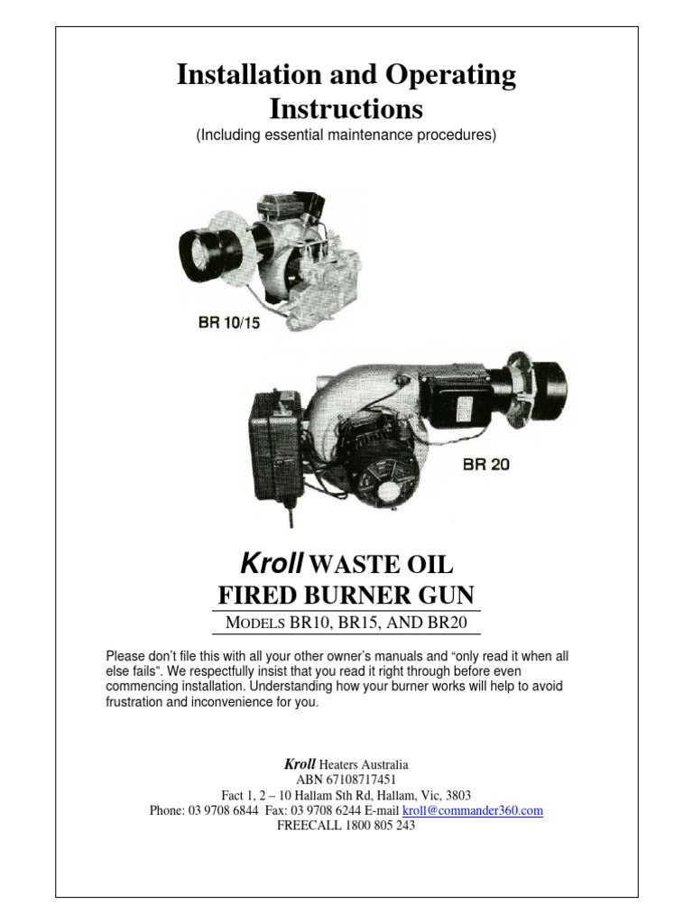 Kroll Burner Book 2 | PDF | Boiler | Pump