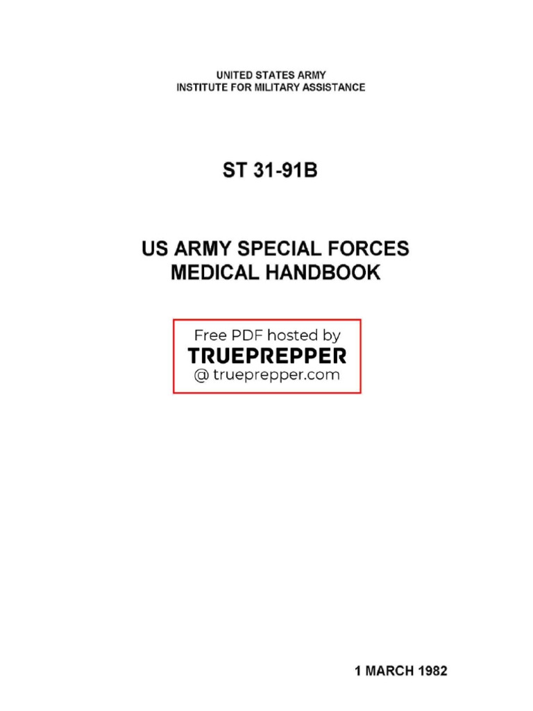 ST 31 91B US Army Special Forces Medical Handbook | PDF