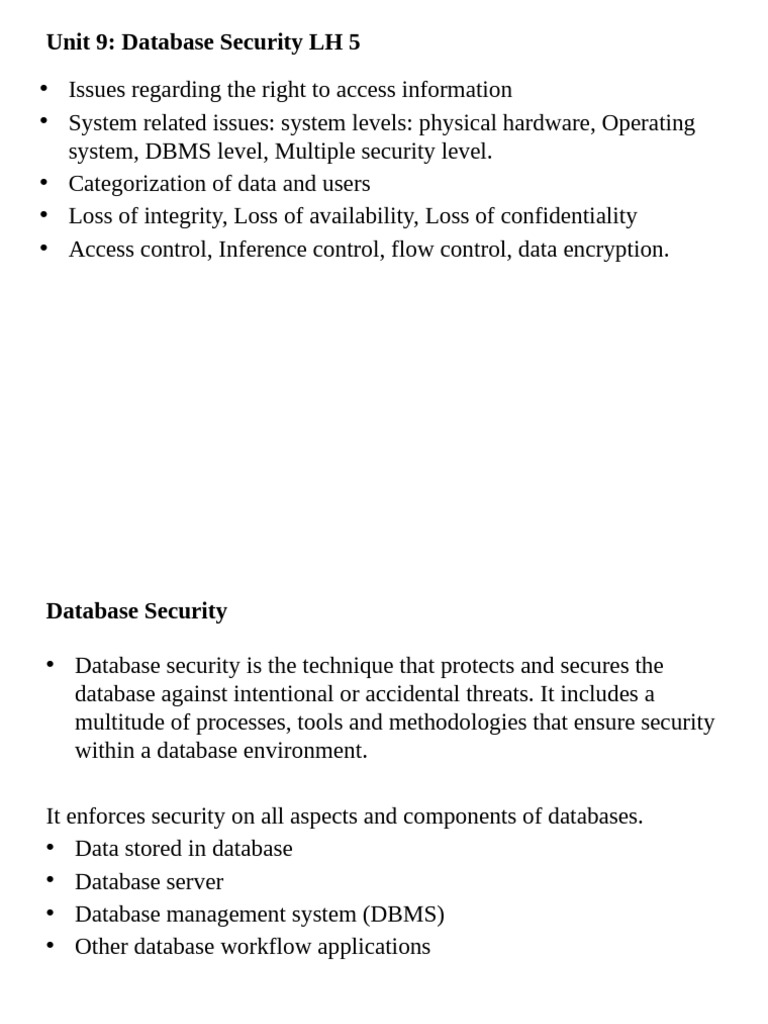 Chapter 9 Database Security | Download Free PDF | Databases | Encryption