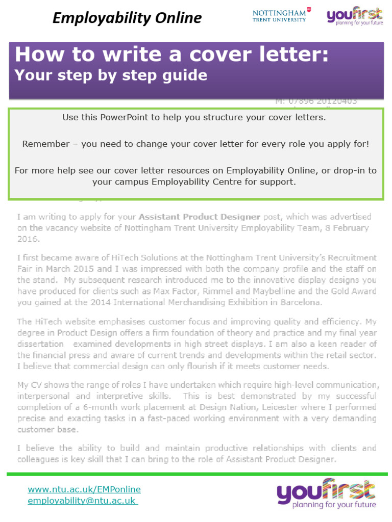 Cover Letter Step by Step Guide | PDF | Recruitment | Human Communication