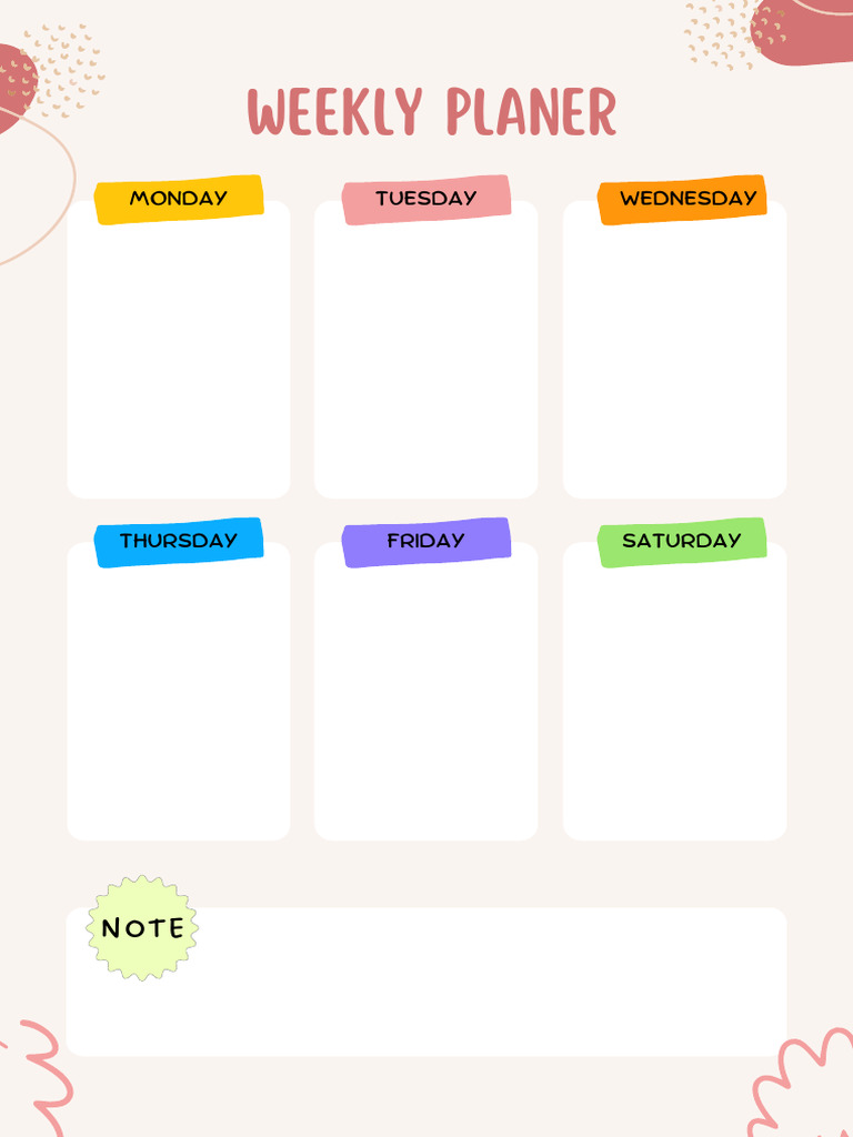 Biege Playful Daily Planner | PDF