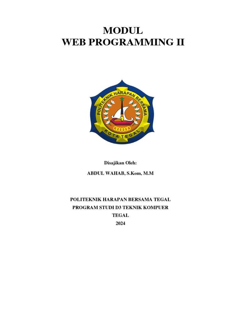 Materi Pemrograman Web 2 4e Modul-Web-Programming-2 | PDF