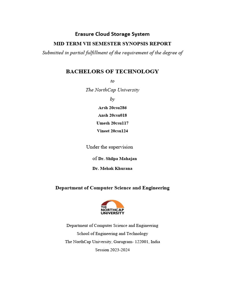 Erasure Cloud Storage Project Group | PDF | Encryption | Cloud Computing