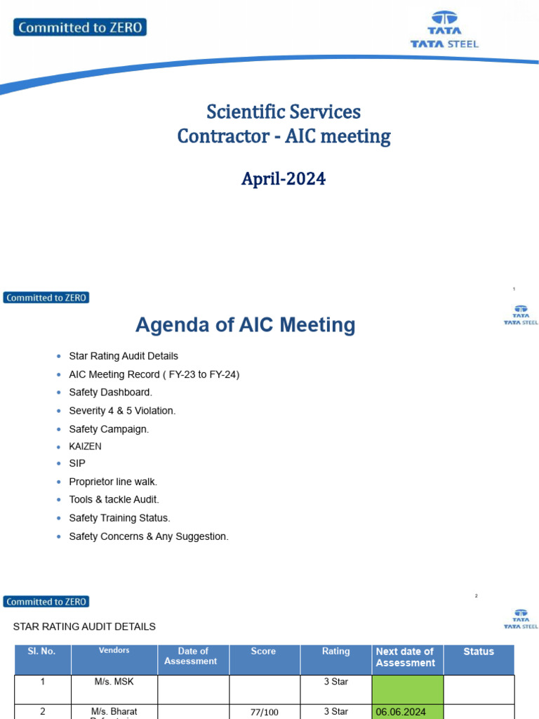AIC Meeting Agenda and Records 2024 | PDF | Safety