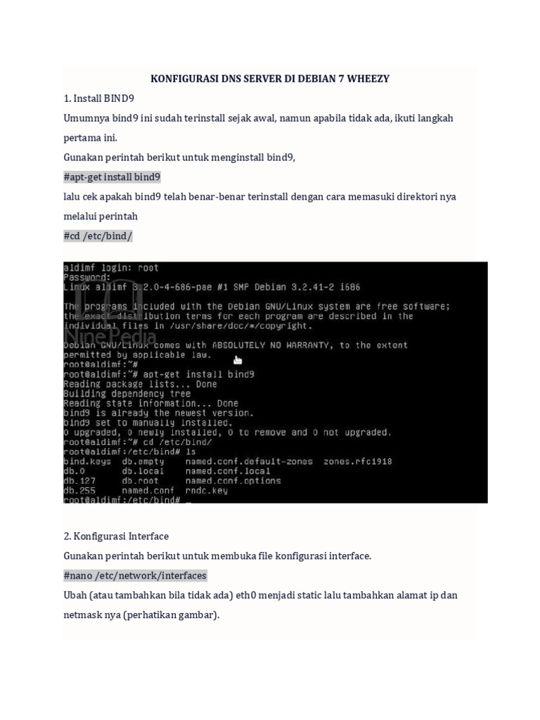 Konfigurasi DNS Server Di Debian 7 Wheezy | PDF