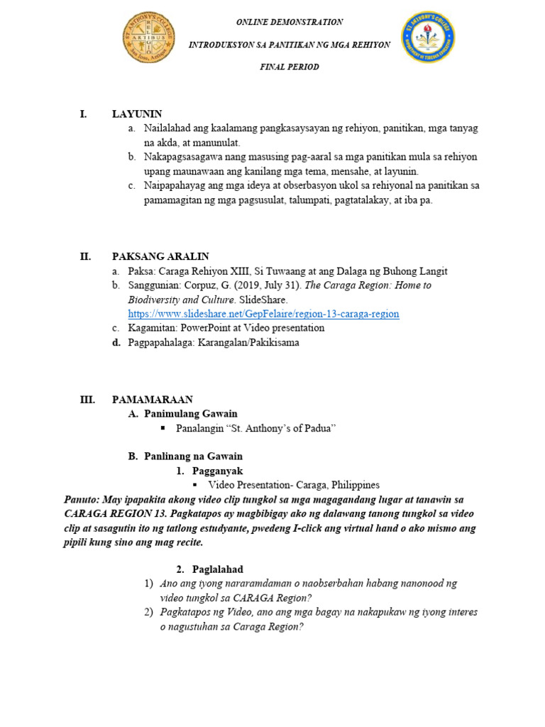 GEC 111 Lesson Plan | PDF