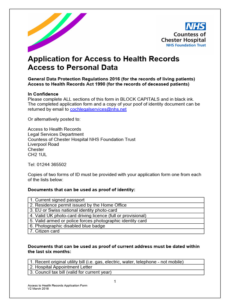 Subject Access Revised Application Form 26032018 | PDF | Identity Document