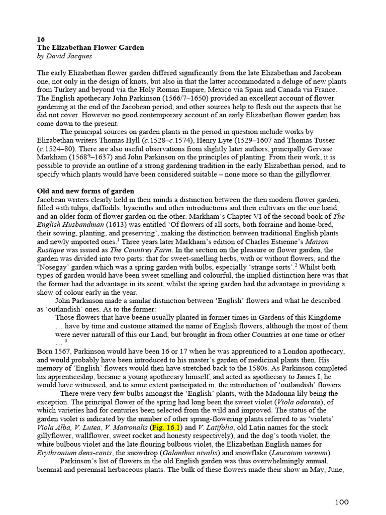 Early Elizabethan Flower Garden Insights | PDF | Tulip | Botany