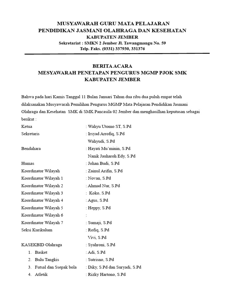 Berita Acara 1 | PDF