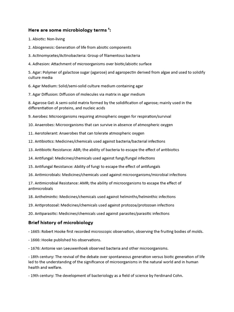 Here Are Some Microbiology Terms | PDF | Immune System | Microorganism