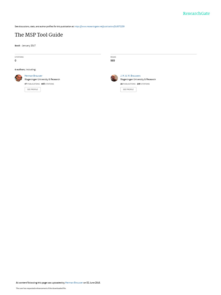 The MSP Tool Guide | PDF | Survey Methodology | Questionnaire