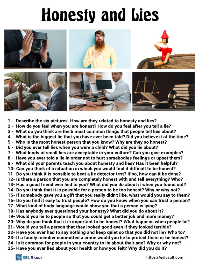 25-honesty-and-lies-conversation-questions | PDF