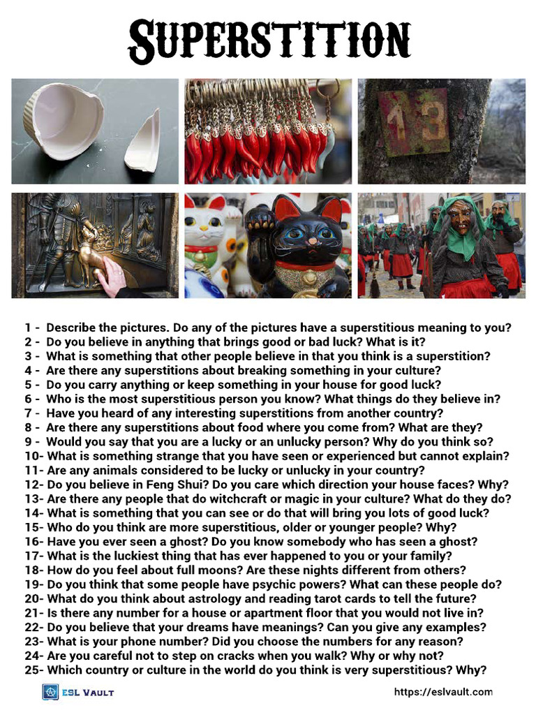 25 Superstition Conversation Questions | PDF