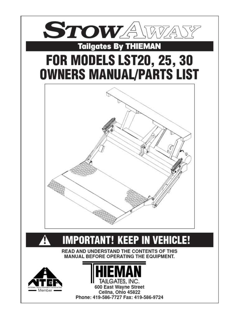 FOR MODELS LST20, 25, 30 Owners Manual/Parts List: W WA AY Y | PDF ...