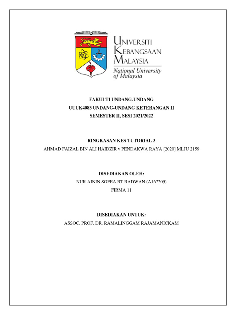 TUTORIAL 3 (EVIDENCE 2) | PDF