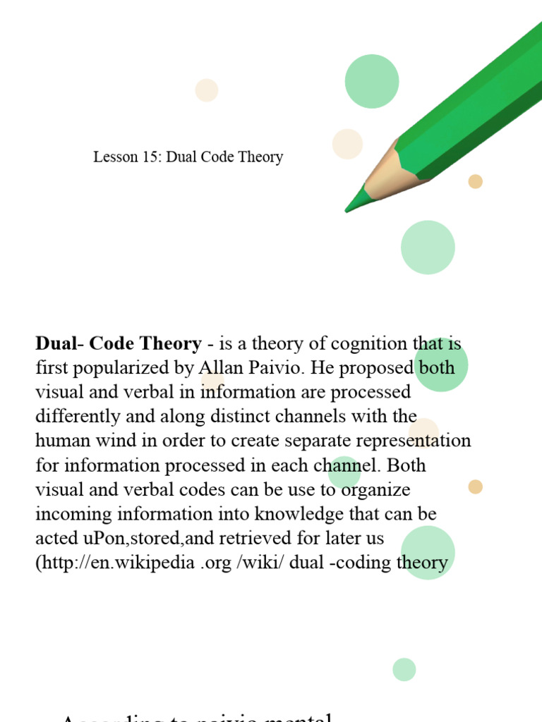 Dual Code Theory Explained | PDF | Science & Mathematics | Foreign Language Studies
