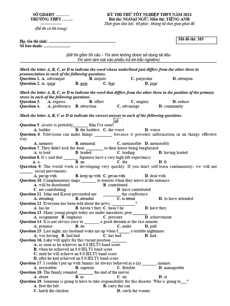 03. ĐỀ 3 - Chuẩn MH 2024 - T Anh | PDF | Renewable Energy | Nuclear Power