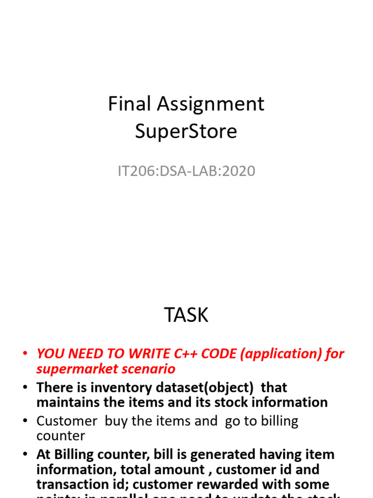 Supermarket Billing Problem Statement | PDF | Databases | Inventory