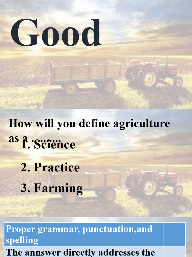 Definition and Importance of Agriculture | PDF