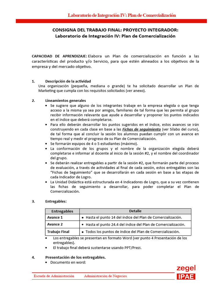 Consigna de Trabajo Final | PDF | Marketing | Análisis FODA