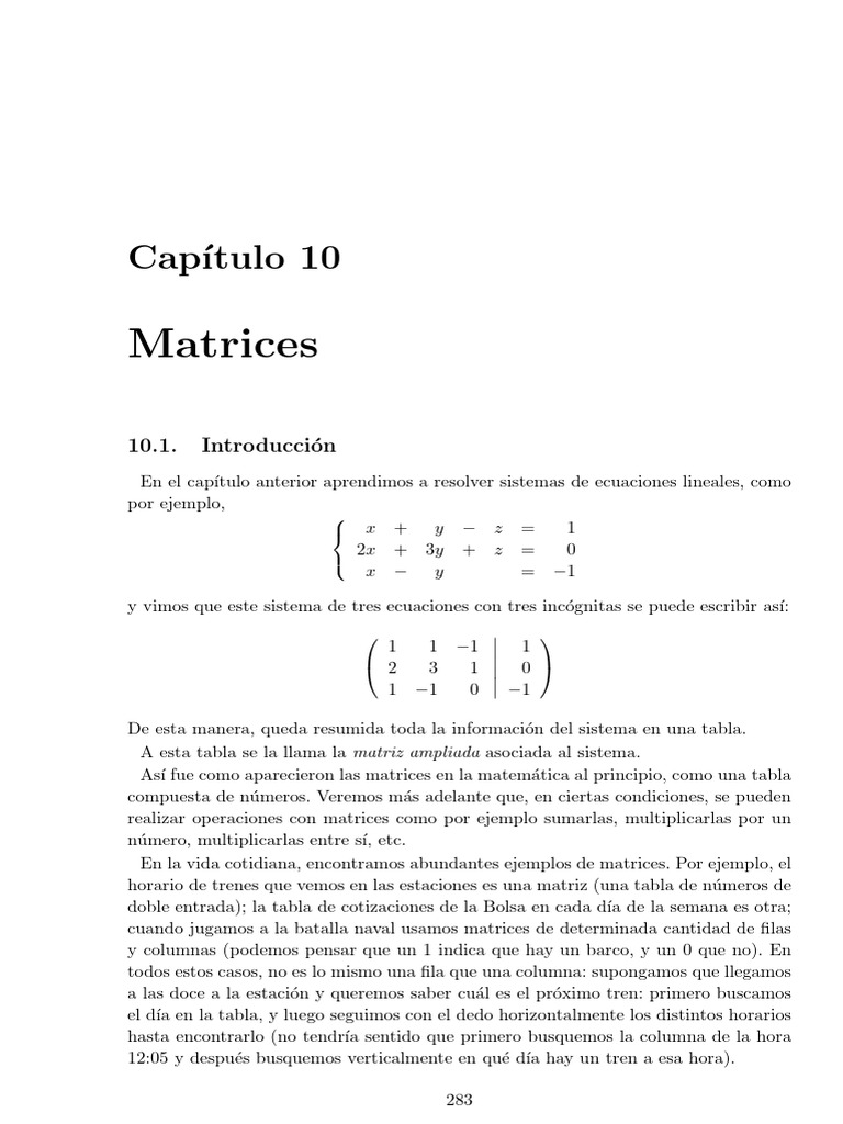 Capitulo 10 - Matrices Introducción A La Matemática Universitaria Pag 283-332 | PDF | Matriz ...