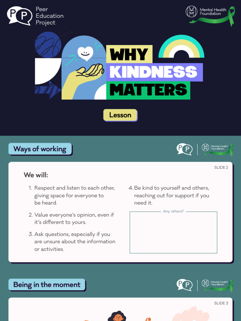 MHF PEP Lesson KINDNESS SLIDES | PDF | Feeling | Learning