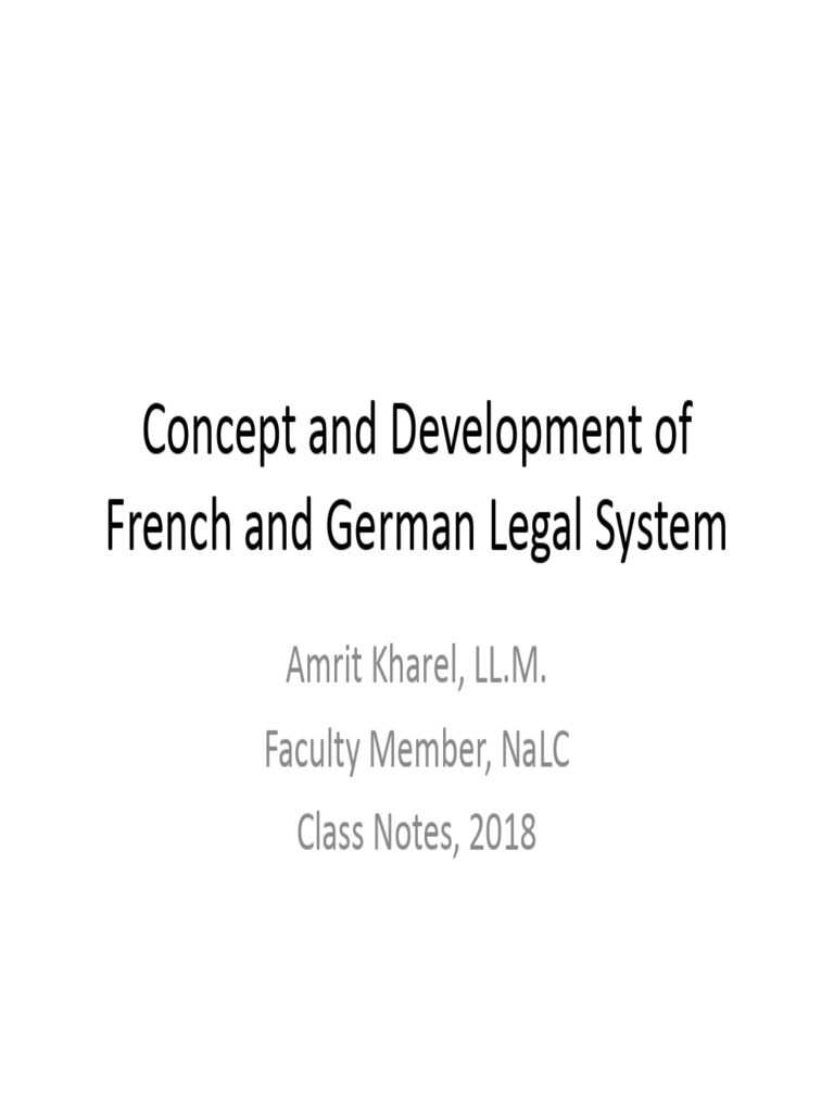 2.2.2concept and Development of French and German Legal | PDF | German ...