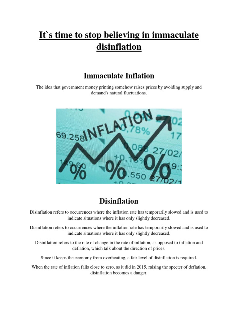 Immaculate Disinflation | PDF | Inflation | Disinflation