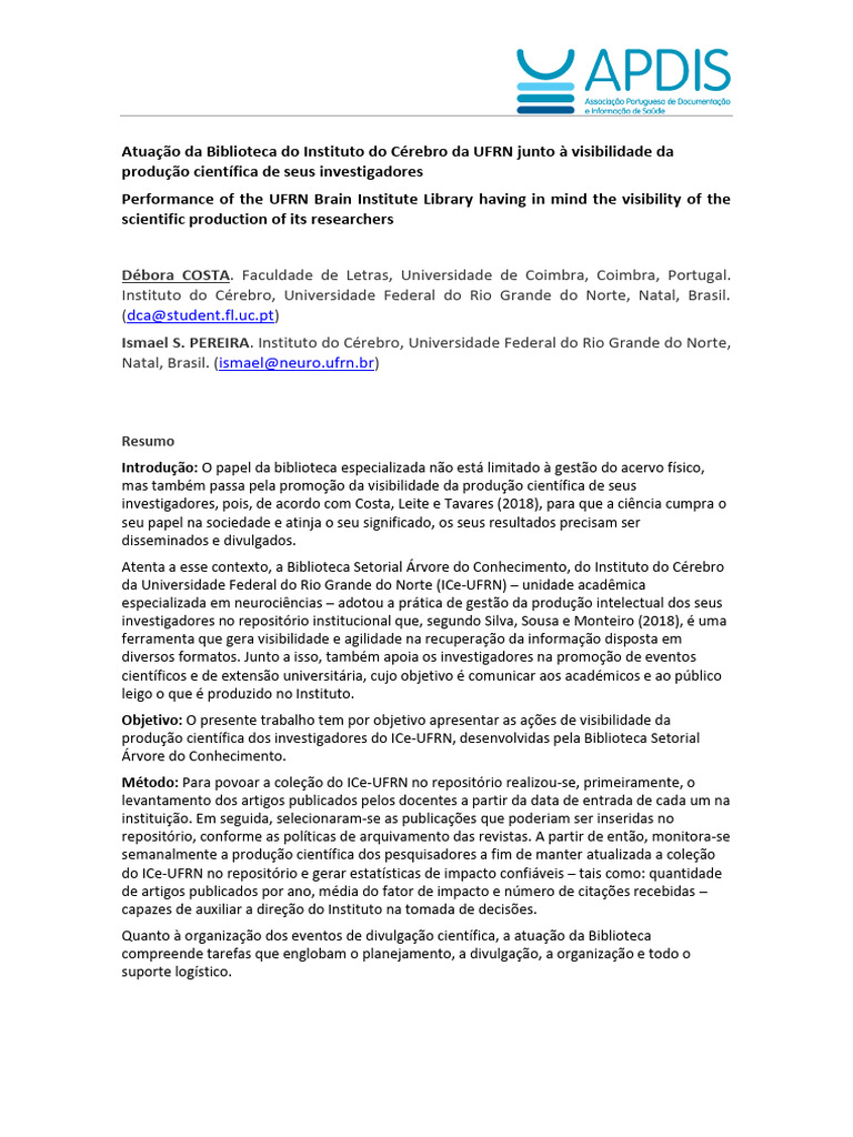 Mluzantunes, Atuação Da Biblioteca Do Instituto Do Cérebro Da UFRN ...