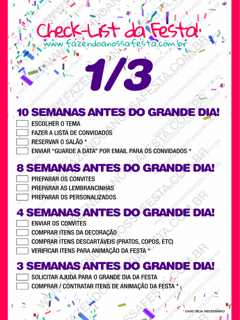 Check-List FESTA | PDF