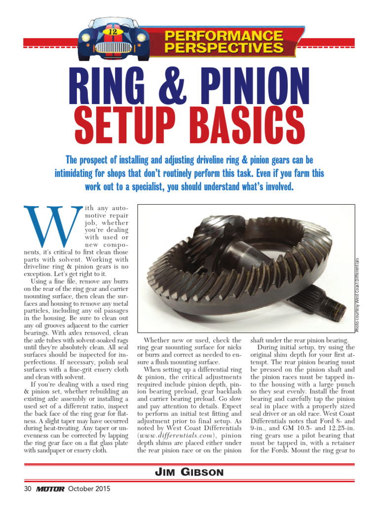 Differential Ring & Pinion Setup Guide | PDF | Gear | Axle