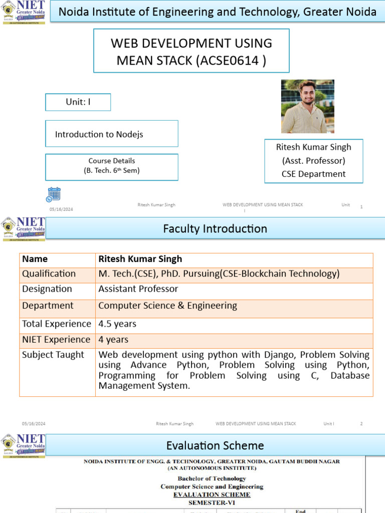 Unit 1 Introduction To Nodejs Pdf Json Software