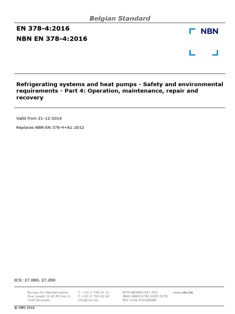EN 378-4: Refrigeration Safety Standards | PDF | Ammonia