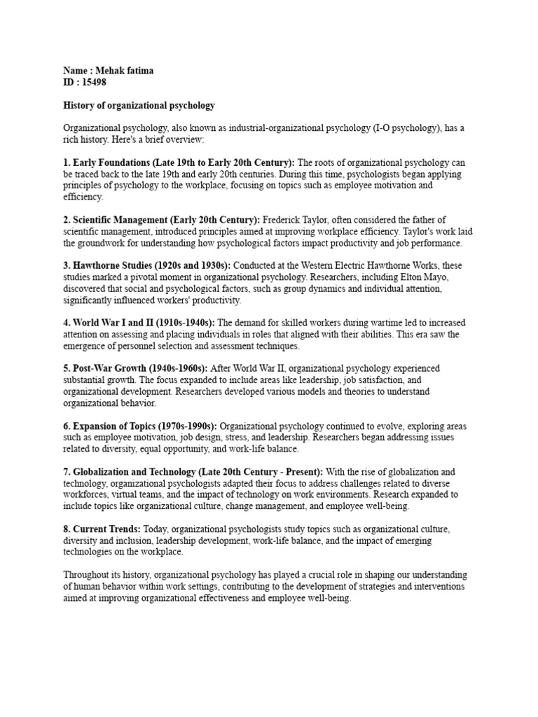 Organizational Assignment | Download Free PDF | Industrial And Organizational Psychology ...