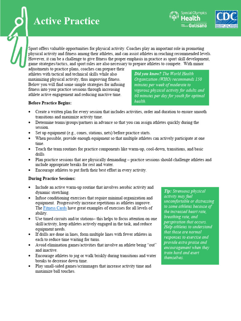 Strategies for Active Sports Practice | PDF | Physical Fitness ...