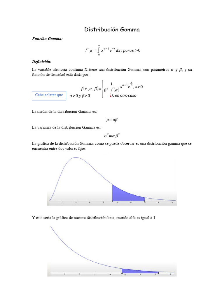 Distribución Gamma | PDF | Diferencia | Desviación Estándar